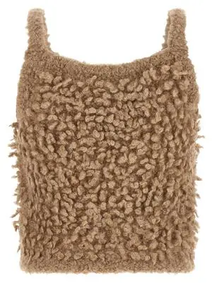 Peserico Bouclé Cropped Top - Cream