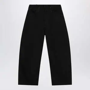 LEMAIRE Wide-leg Cotton Trousers - Black