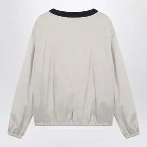 Miu Miu Tech Pongee V-neck Sweatshirt In Opal