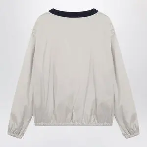 Miu Miu Tech Pongee V-neck Sweatshirt In Opal - Cream