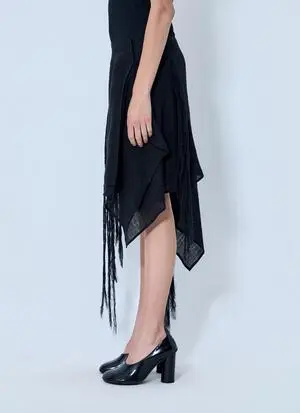 Yohji Yamamoto Asymmetric Fringe Skirt