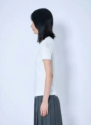 Miu Miu Lace-trim Logo-patch T-shirt