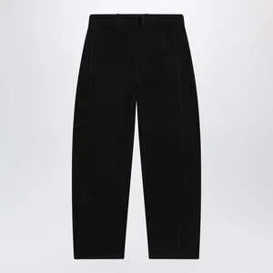 LEMAIRE Cotton Trousers With Belt - Black