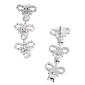 SELF-PORTRAIT Micro Bow Crystal Tiered Earrings