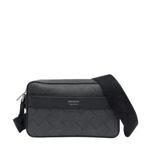 FERRAGAMO Monogram Crossbody Bag - Black