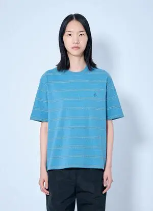 JIL SANDER Striped Crewneck T-shirt - Blue