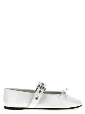 Miu Miu Buckle And Bow Ballet Flats