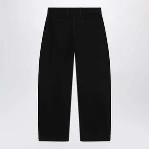 LEMAIRE Cotton Trousers With Belt - Black