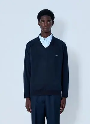 Miu Miu V-neck Knit Sweater - Blue
