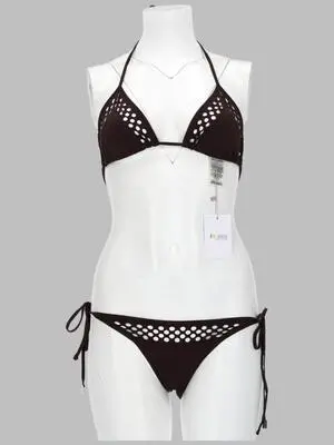 Attico Perforated Lycra Bikini - Brown