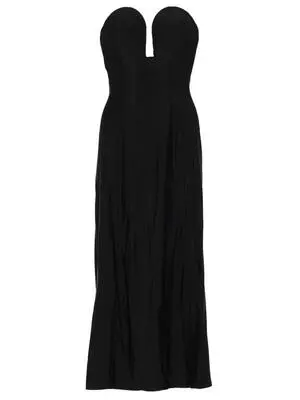Rabanne Structured Heart Bustier Midi Dress - Black