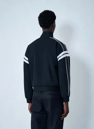 WALES BONNER Leather Logo Motif Bomber Jacket