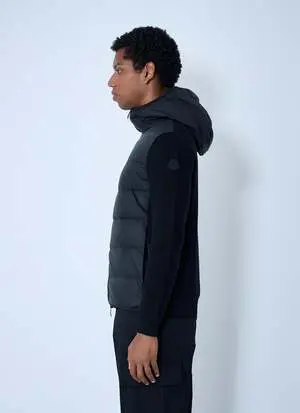 Moncler Quilted Knit Hooded Cardigan