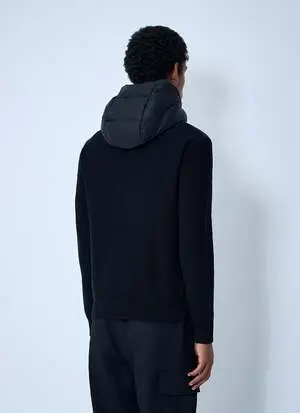 Moncler Quilted Knit Hooded Cardigan