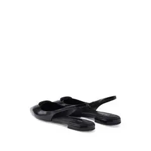 Prada Brushed Leather Pointed-toe Slingback Ballerinas