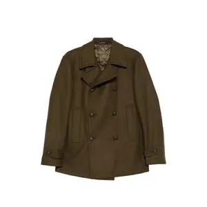Tagliatore Wool Double-breasted Bomber Jacket - Green