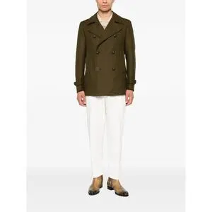 Tagliatore Wool Double-breasted Bomber Jacket - Green