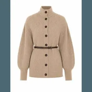 Brunello Cucinelli Knitted Belted Cardigan - Brown