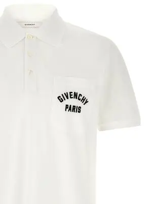 Givenchy Pocket Embroidery Polo Shirt - White