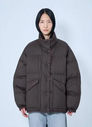 Miu Miu Padded Jacket With High Collar - Brown
