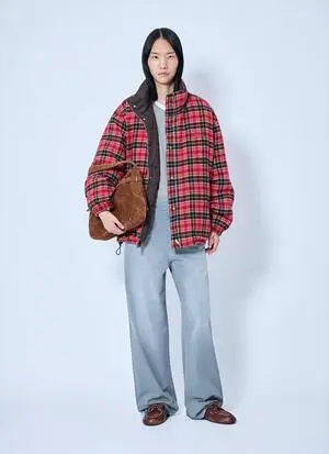 Miu Miu Padded Jacket With High Collar - Brown