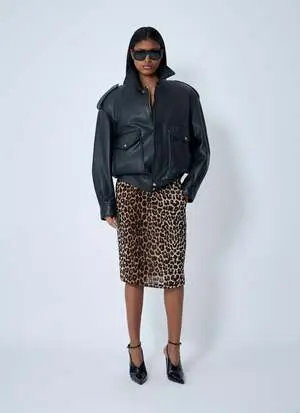 Saint Laurent Grained Leather Jacket - Black