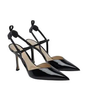 Fendi Patent Leather Slingback Pumps - Black