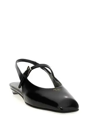 Prada Logo Slingback - Black