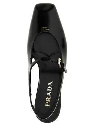 Prada Logo Slingback - Black