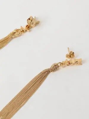 Saint Laurent Cassandre Brass Tassel Earrings