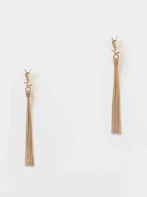 Saint Laurent Saint Laurent Women Cassandre Brass Tassel Earrings Saint Laurent Gold