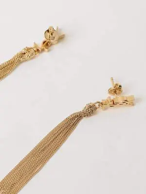 Saint Laurent Cassandre Brass Tassel Earrings - Gold