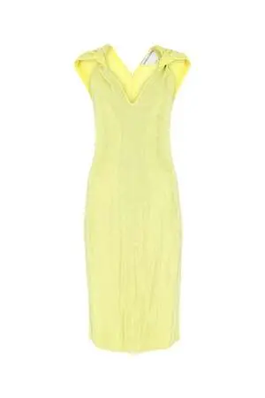 Bottega Veneta Embellished Stretch Viscose Blend Dress - Yellow
