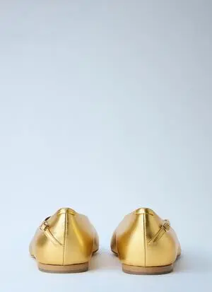 JIL SANDER Elyss Ballerina Flats - Gold