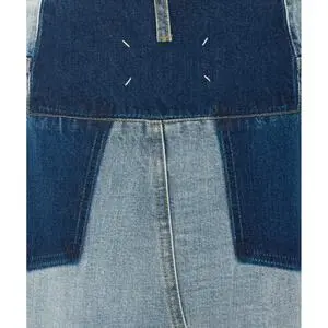 MAISON MARGIELA Two-tone Denim Maxi Skirt - Blue