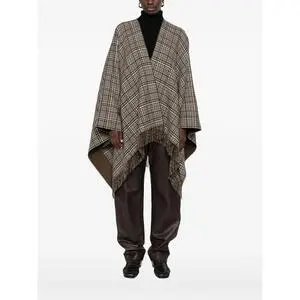 Brunello Cucinelli Check Cape - Cream