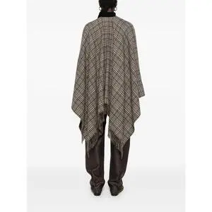Brunello Cucinelli Check Cape - Cream