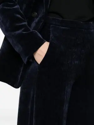 FORTE_FORTE Velvet High-waisted Trousers - Multicolor