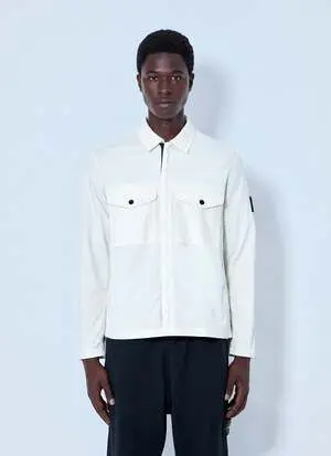 Stone Island Zip-front Overshirt With Flap Pockets - White