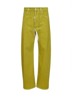 Marni Green Screen-printed Denim Wide-leg Jeans - Multicolor