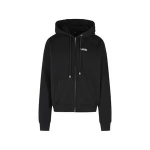 Amiri Cotton Zip-up Hoodie - Black