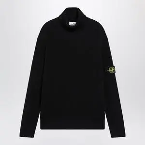 Stone Island Navy Ribbed Turtleneck Sweater - Blue