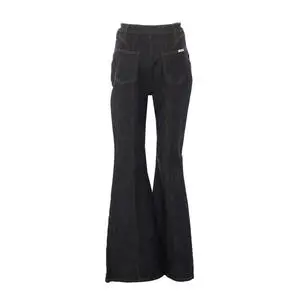 SELF-PORTRAIT Indigo Denim Flared Jeans - Blue