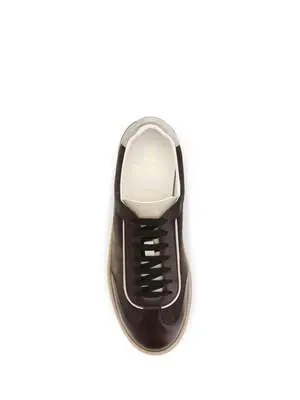 Brunello Cucinelli Leather Sneakers With Suede Details