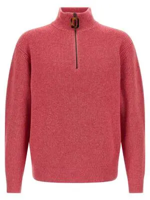 JW Anderson Half-zip Wool And Cotton Sweater - Pink