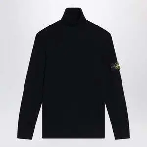 Stone Island Ribbed Turtleneck Sweater - Black