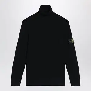 Stone Island Ribbed Turtleneck Sweater - Black