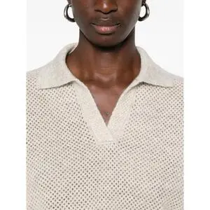 Brunello Cucinelli Perforated Knit Jumper - Cream