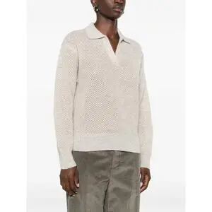 Brunello Cucinelli Perforated Knit Jumper - Cream
