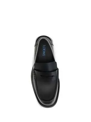 Loewe Bobine Polished Calfskin Loafers
